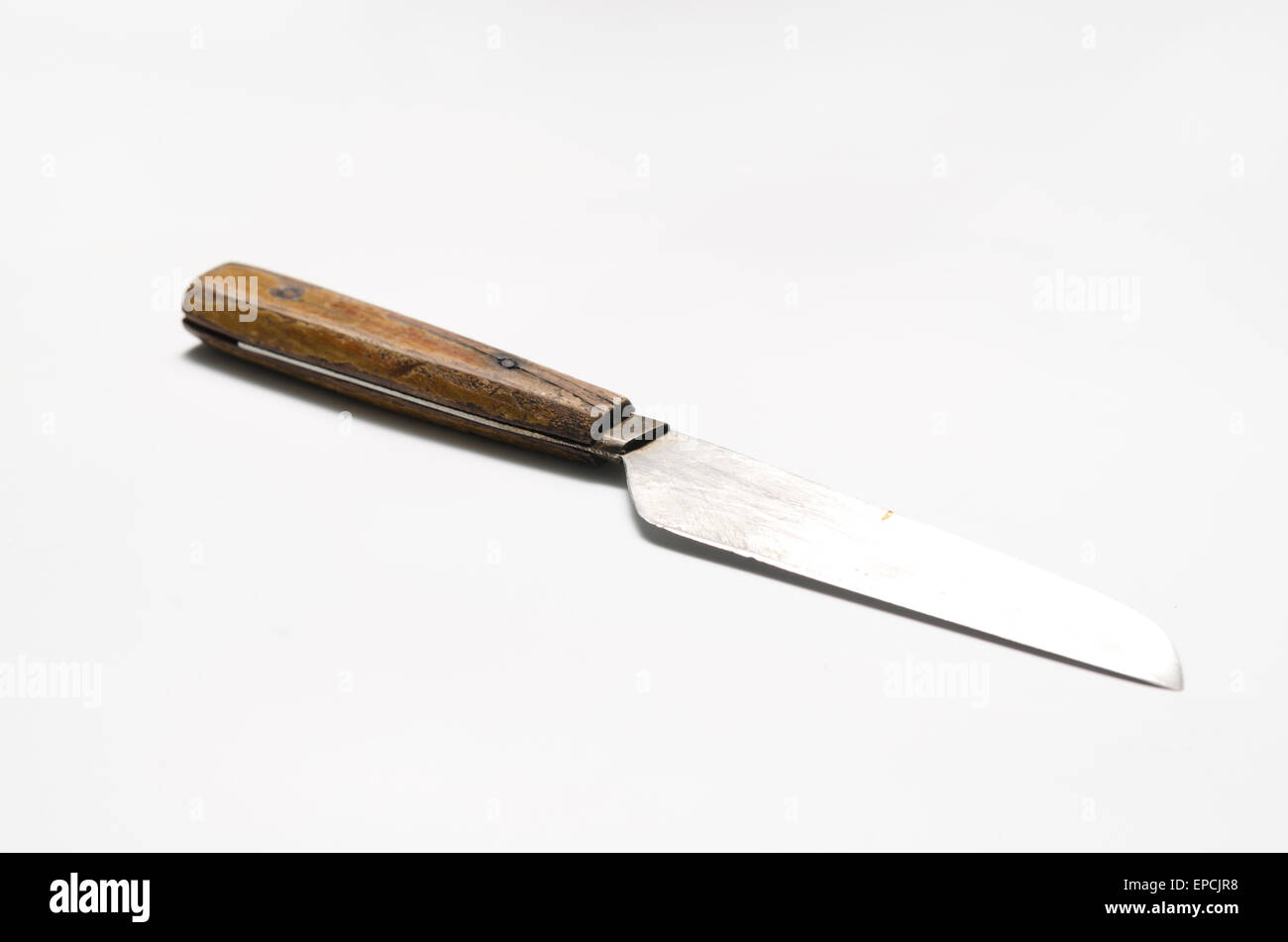 old used knife on a white background Stock Photo - Alamy