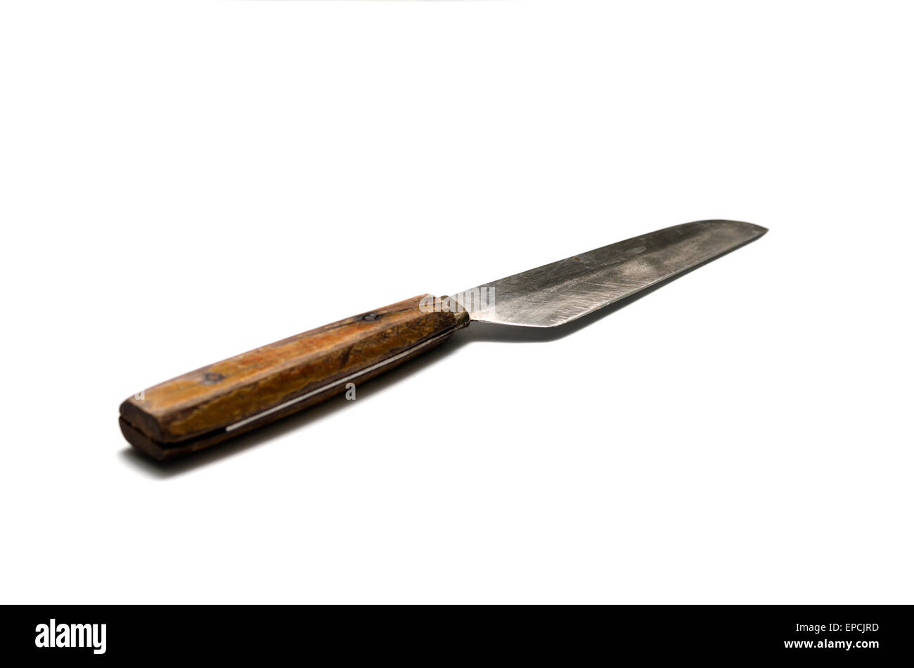 old used knife on a white background Stock Photo - Alamy