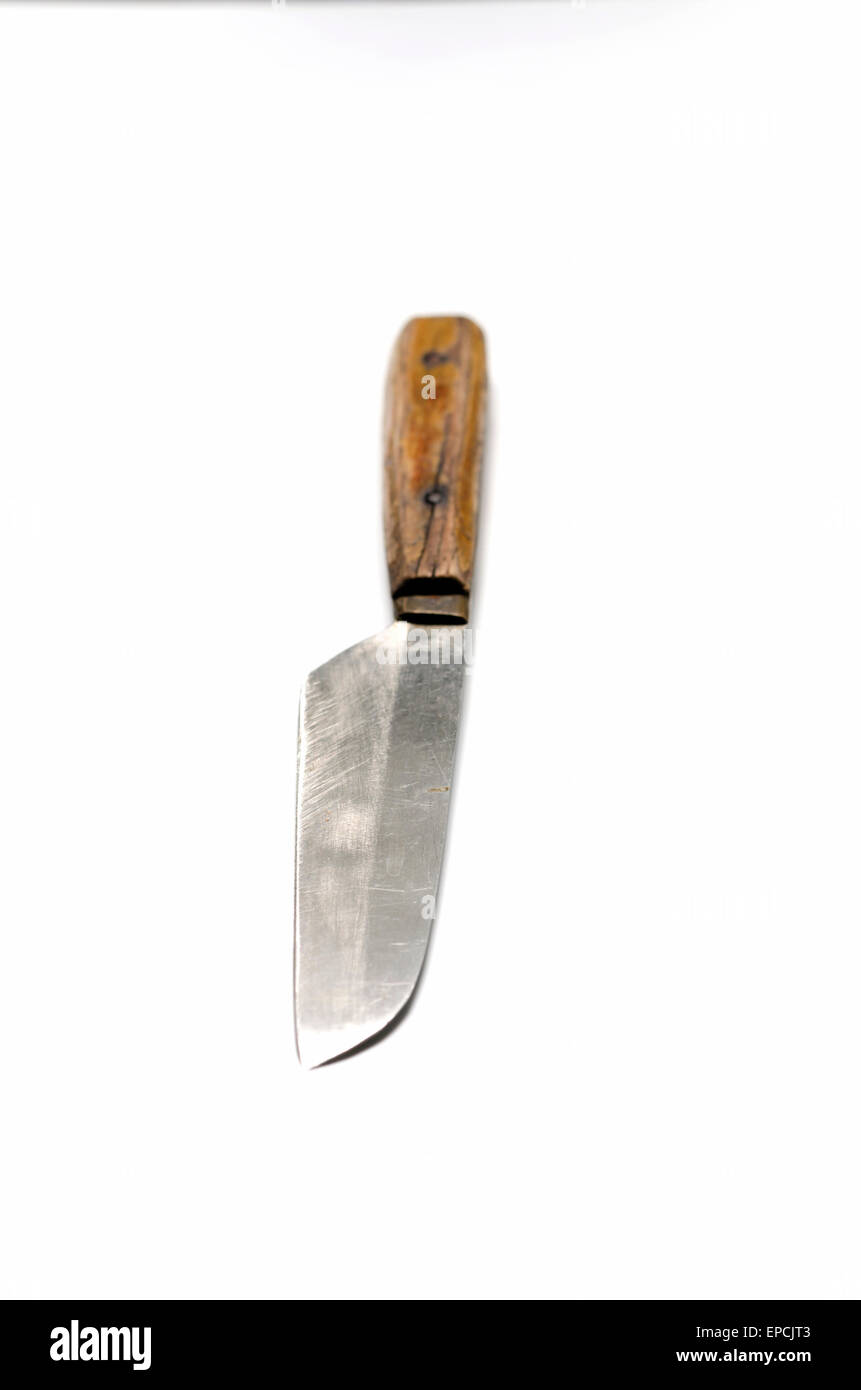 old used knife on a white background Stock Photo - Alamy