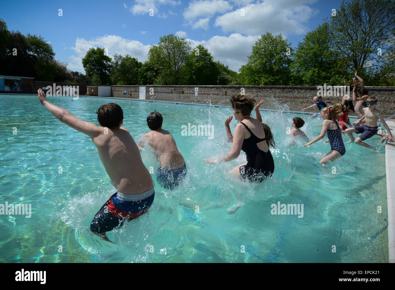 Group swimmers pells pool in hi-res stock photography and images - Alamy