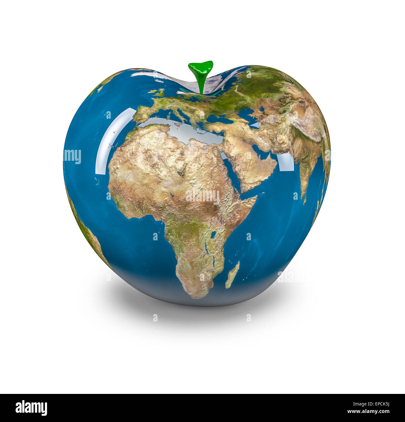 3D render of apple shaped Earth Stock Photo - Alamy