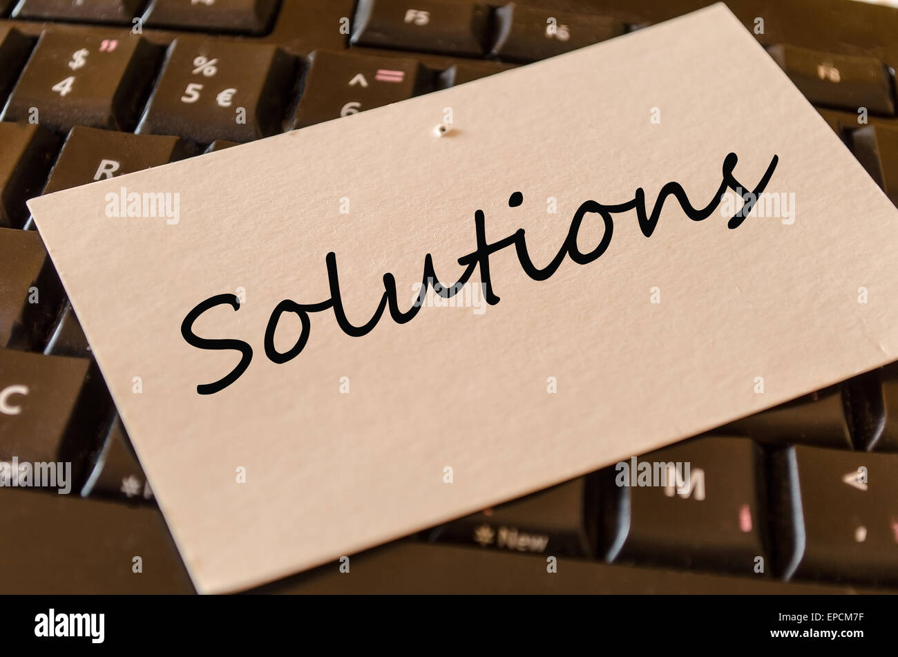 Solutions Concept on black keyboard Stock Photo - Alamy