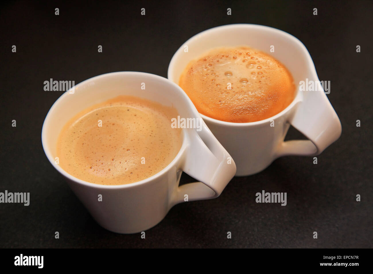 Two cups of coffee Stock Photo - Alamy