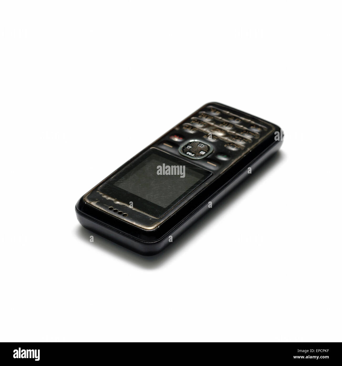 old mobile phone on a white background Stock Photo - Alamy