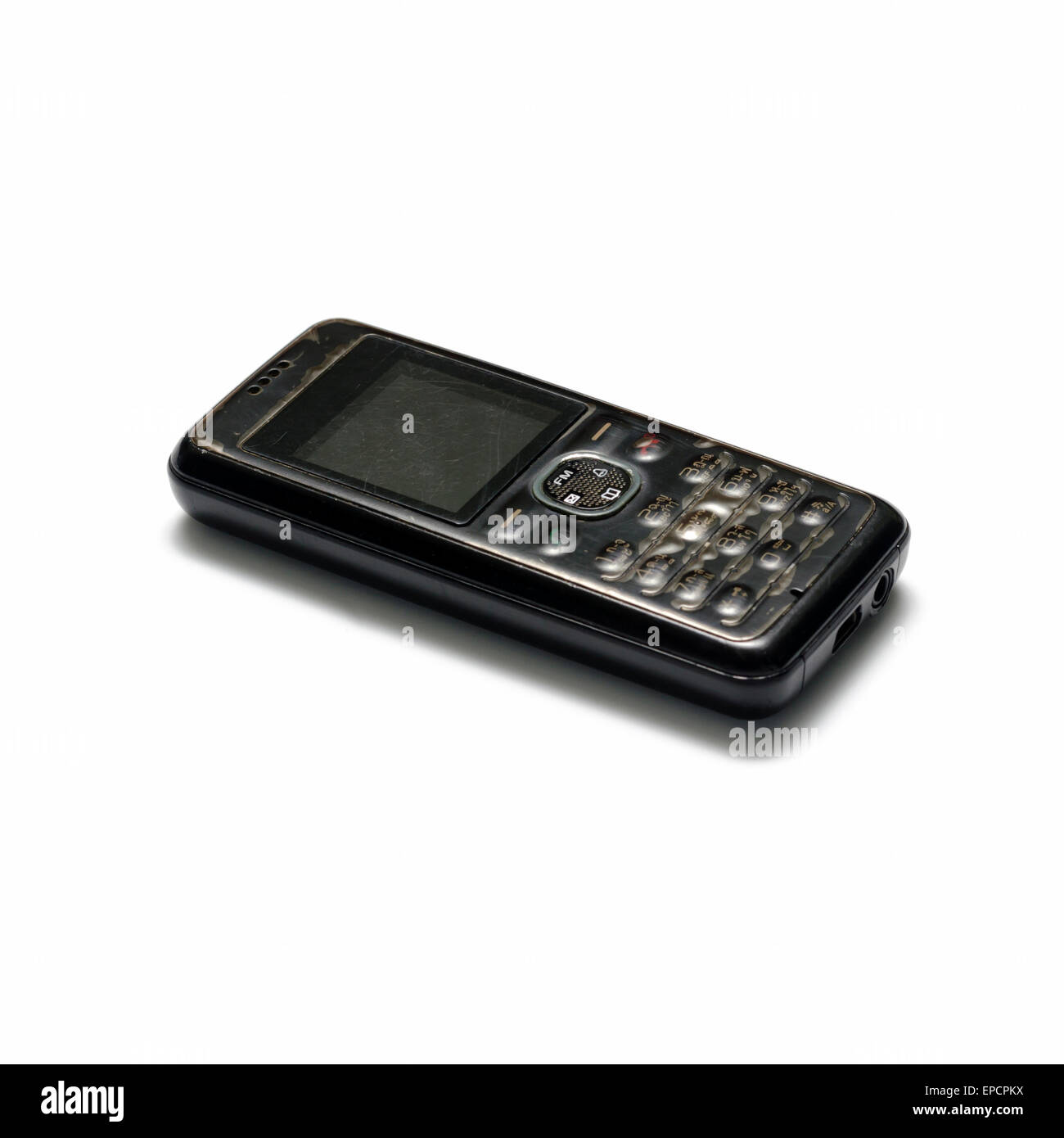 old mobile phone on a white background Stock Photo - Alamy