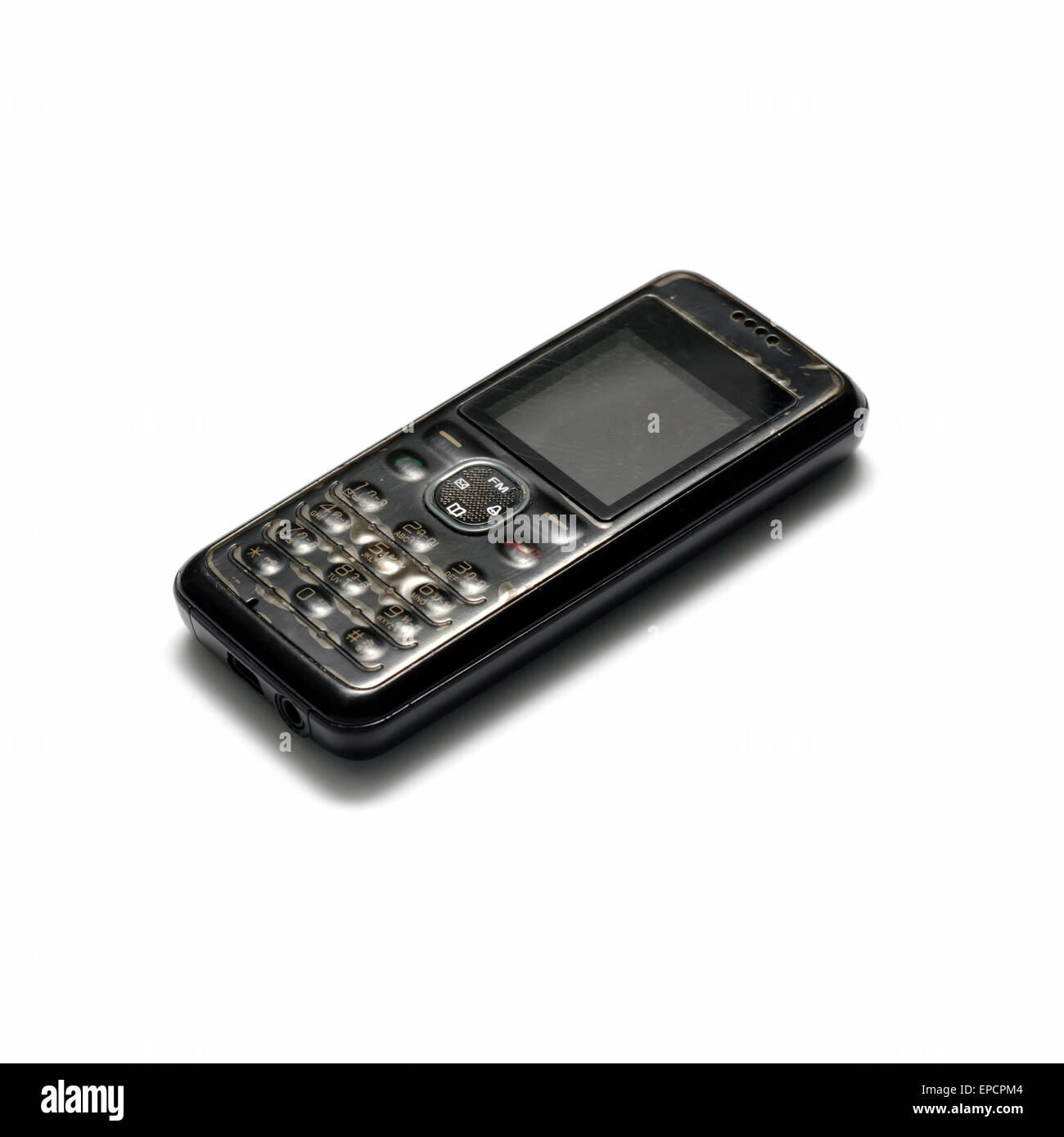 old mobile phone on a white background Stock Photo - Alamy
