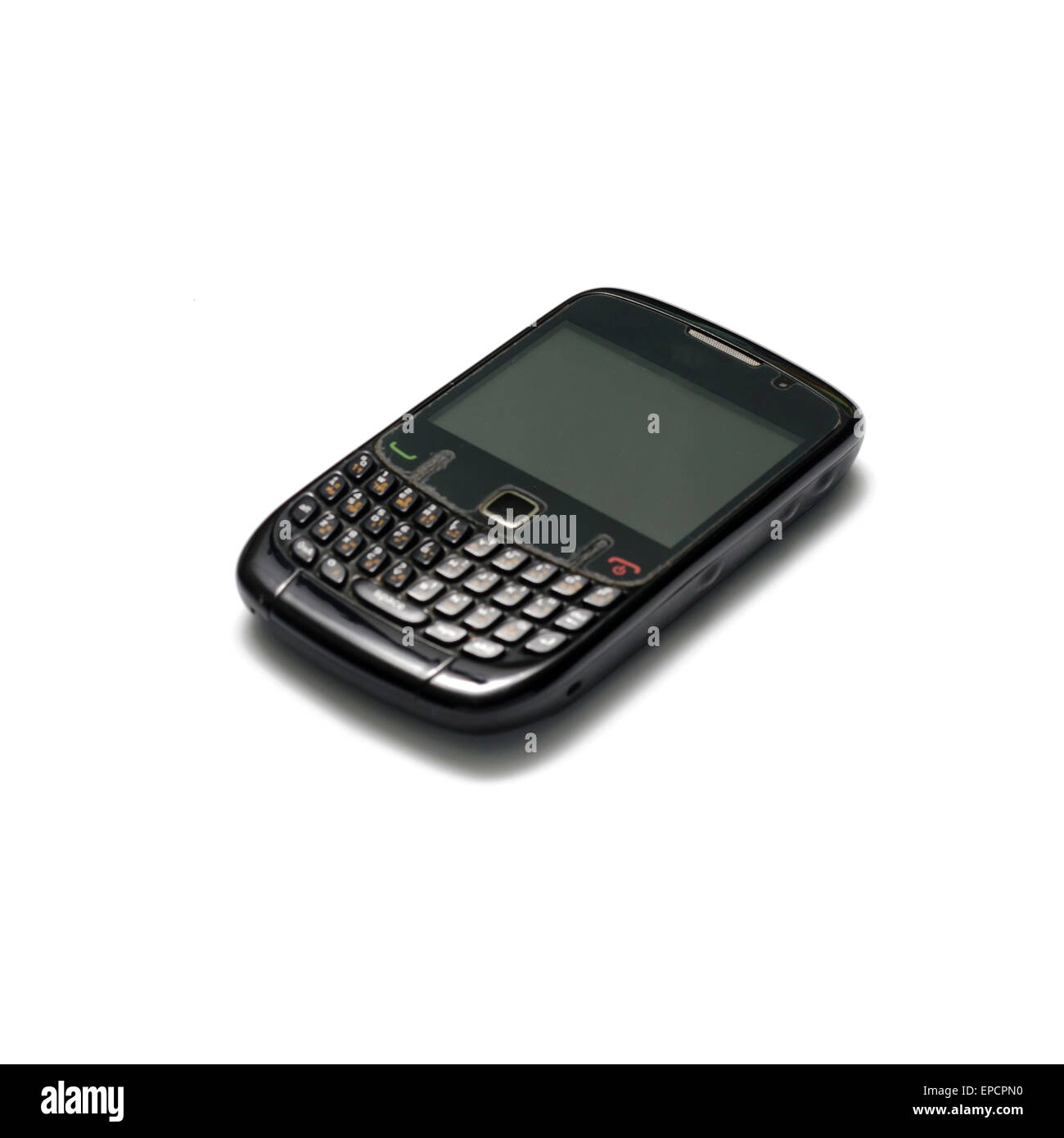 old mobile phone on a white background Stock Photo - Alamy