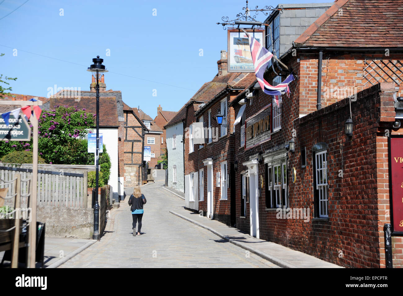 Hamble Southampton Hampshire UK - The Victory pub in the quaint village ...