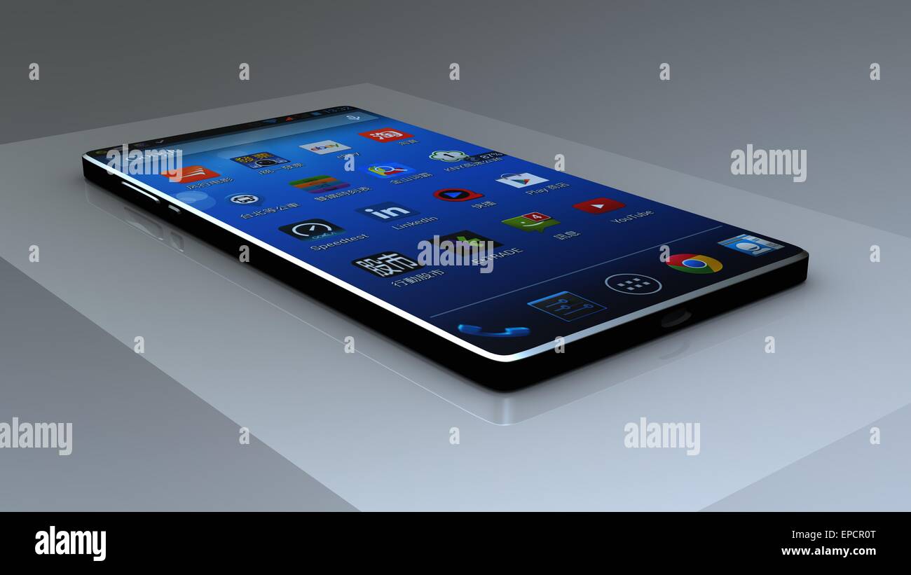 Set of touchscreen smartphones isolated on white background Stock Photo ...