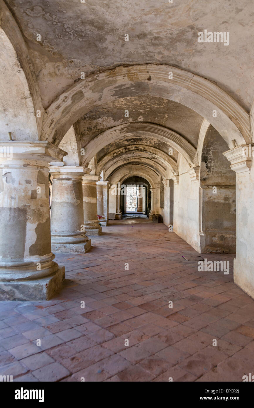 Columned hallway in the Convento de las Capuchinas or Capuchinas ...