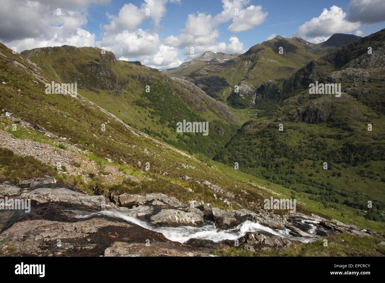 Steall Falls and the Gorge in Glen Nevis from the Waterslide Stock ...