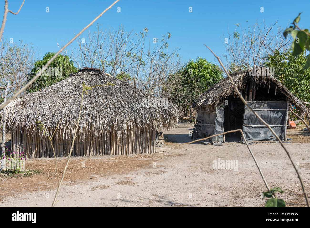 Poor housing for farm families in a remote part of southern Guatemala ...