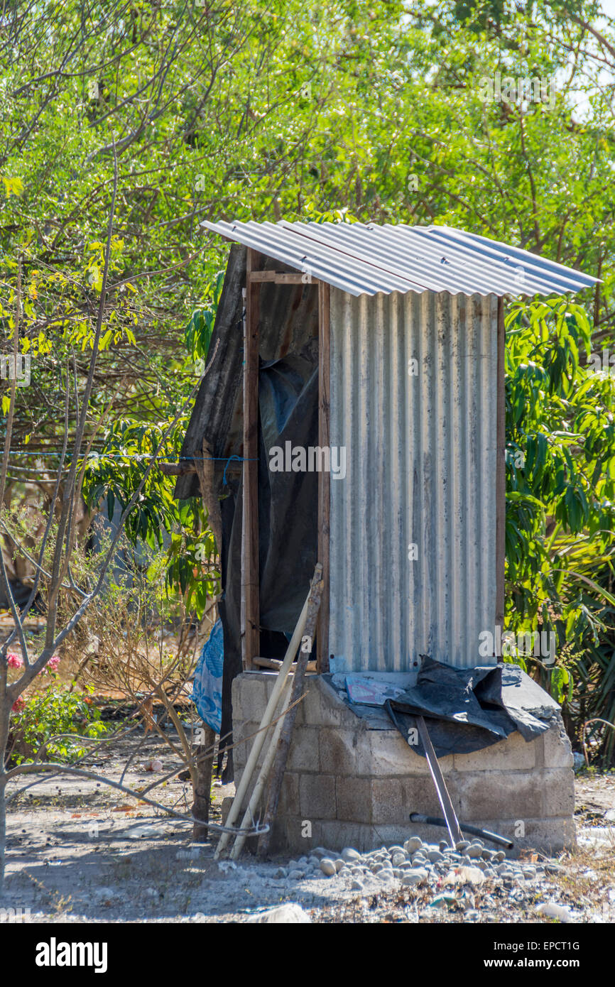 Outhouse for a poor farm family in a remote part of southern Guatemala ...