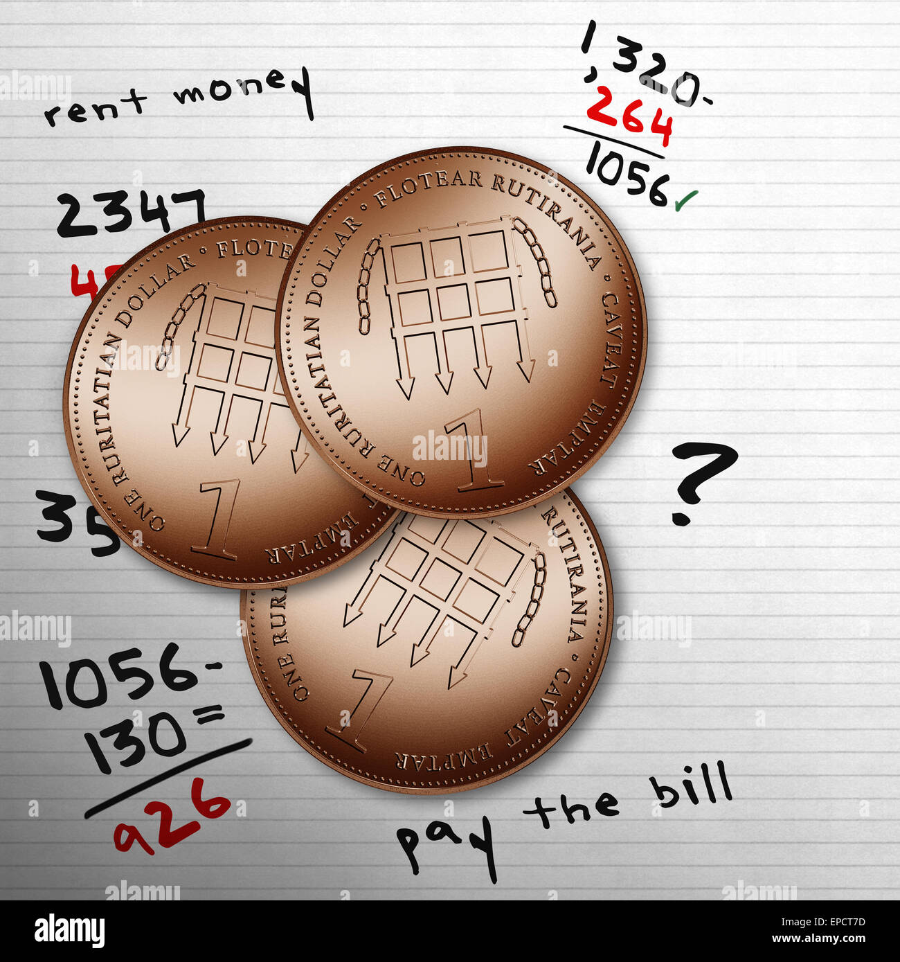 three copper coins Stock Photo - Alamy
