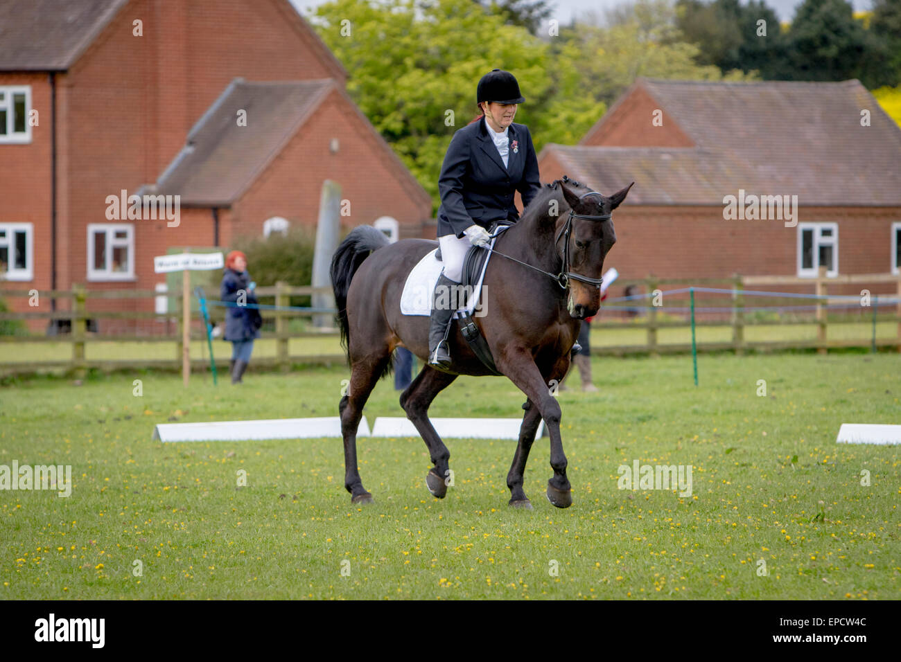 Riders and their horses take part in a local Riding Club Dressage Event ...