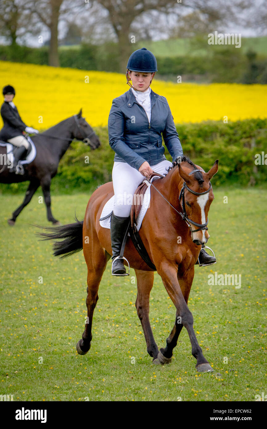 Riders and their horses take part in a local Riding Club Dressage Event ...
