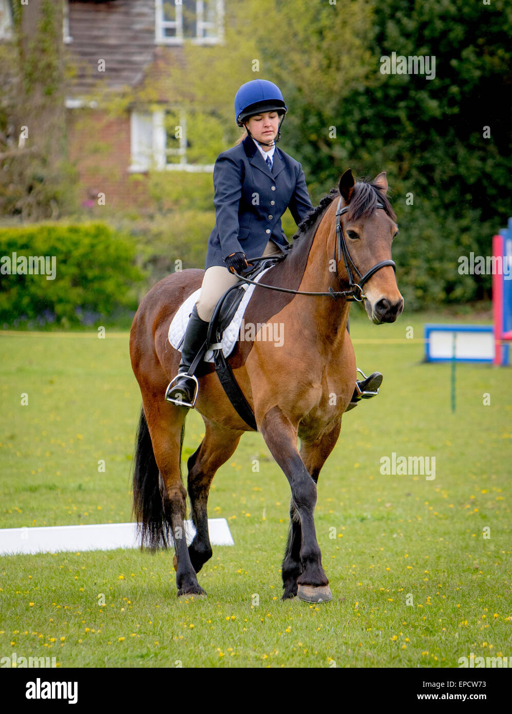 Riders and their horses take part in a local Riding Club Dressage Event ...