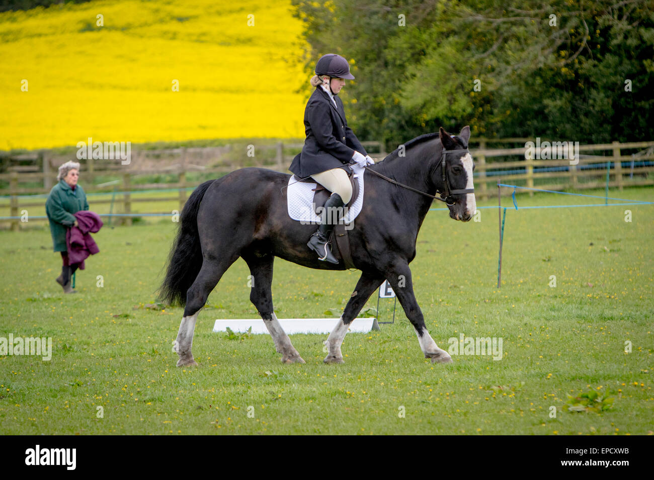 Riders and their horses take part in a local Riding Club Dressage Event ...