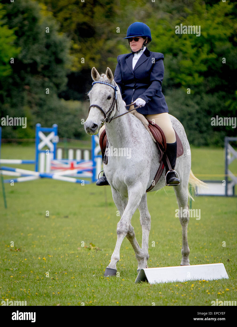 Riders and their horses take part in a local Riding Club Dressage Event ...