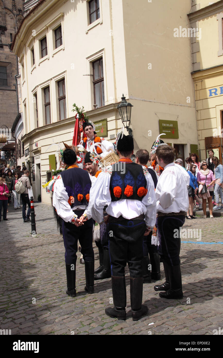 Twelve-year-old Frantisek Libosvar dressed as a girl and with a rose in ...