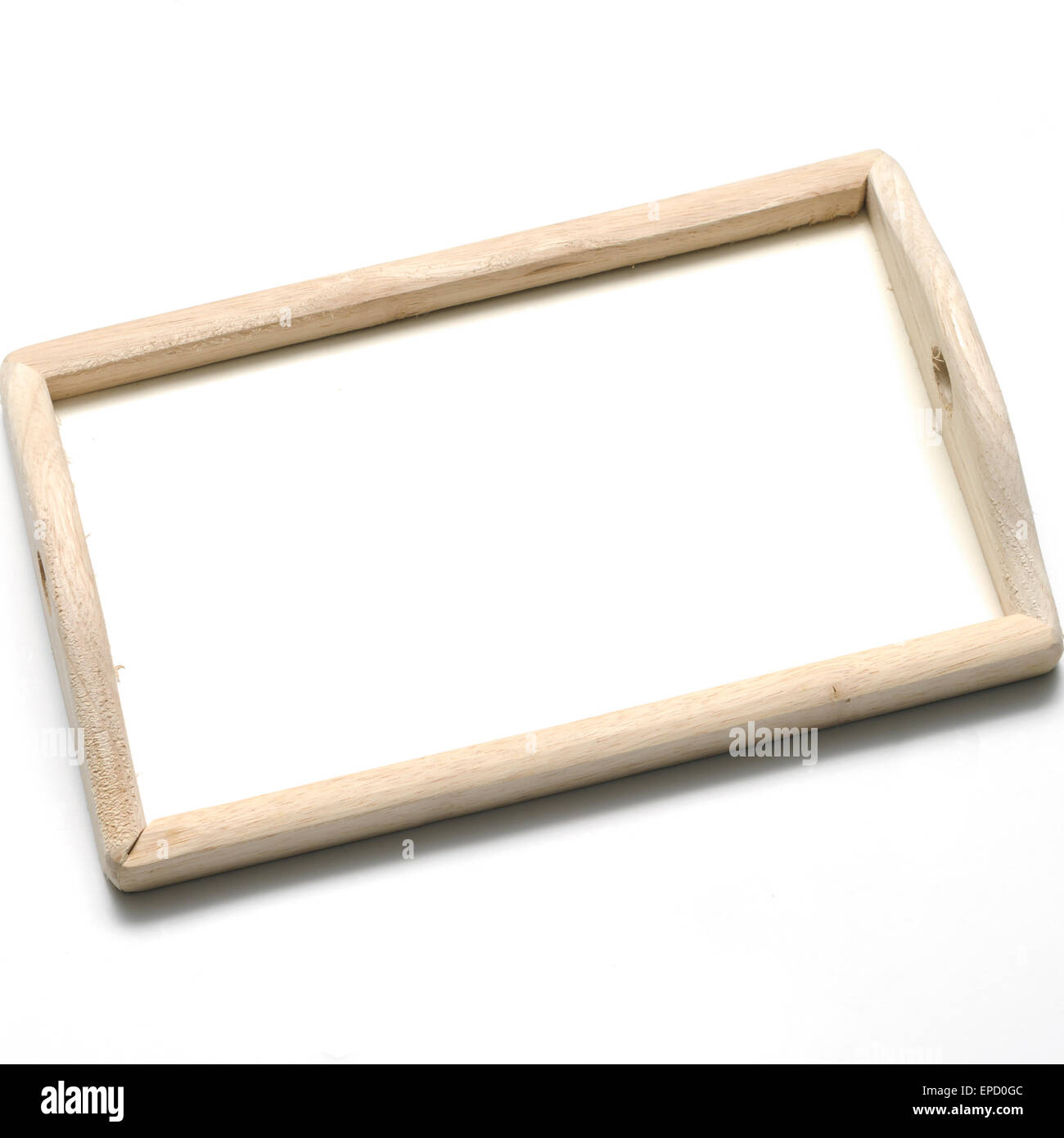 kitchen wood tray on white background Stock Photo - Alamy