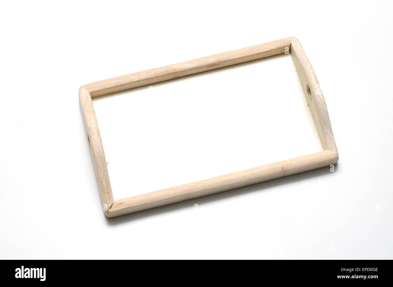 kitchen wood tray on white background Stock Photo - Alamy