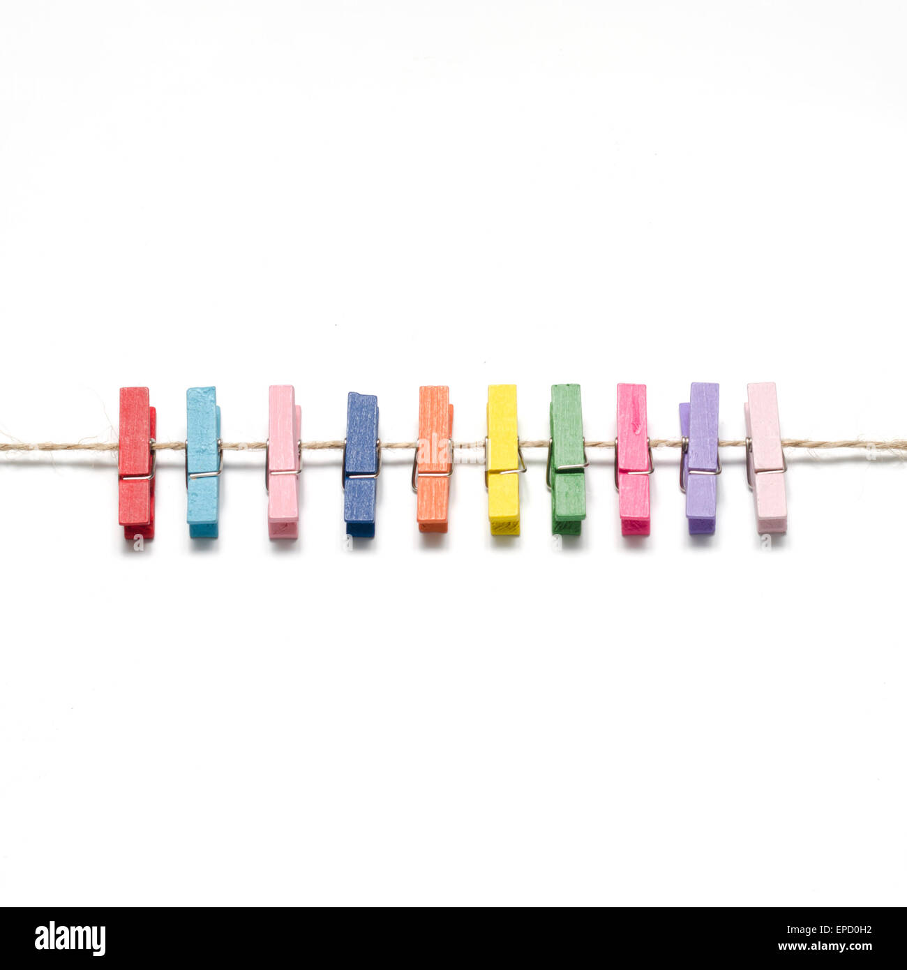 colorful cloth pin isolated on white background Stock Photo - Alamy