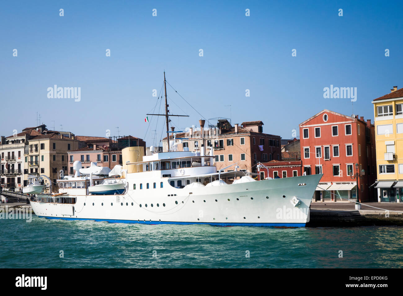 Cruiser on lake in Venice Stock Photo - Alamy