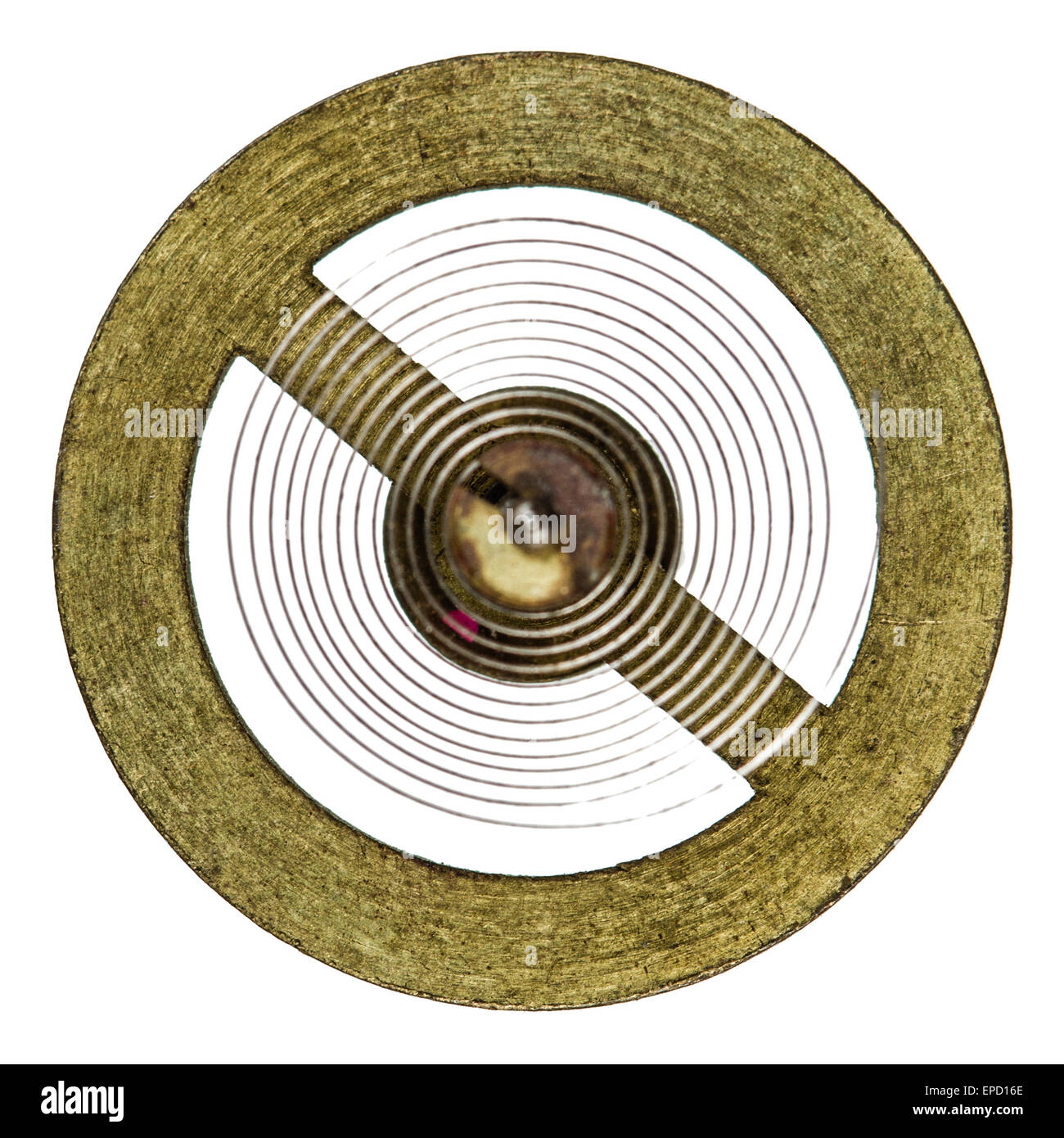 Pendulum of the old clock mechanism, isolated on white background Stock ...