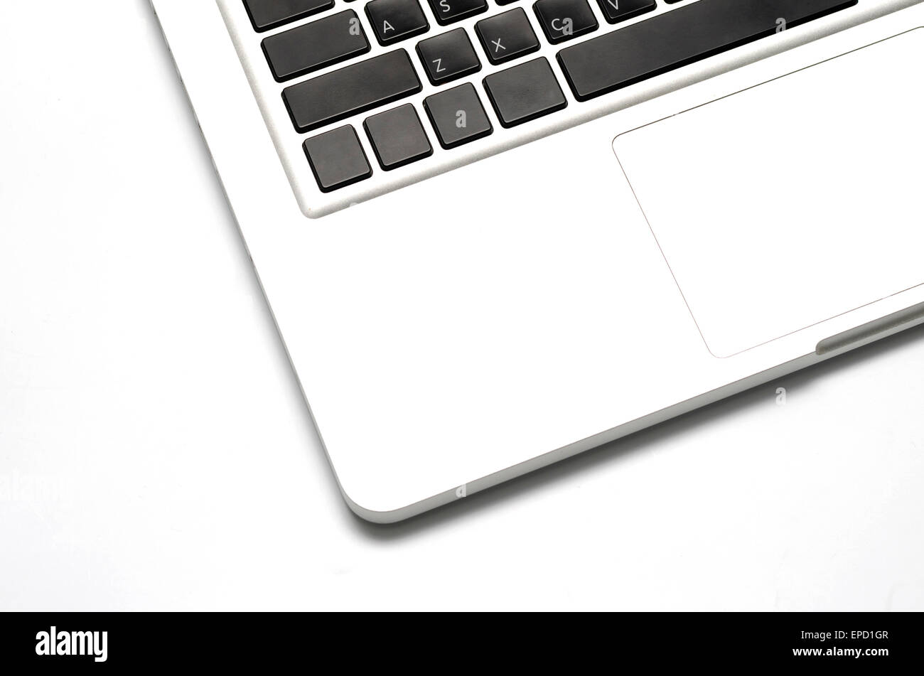 closeup laptop keyboard on white background Stock Photo - Alamy