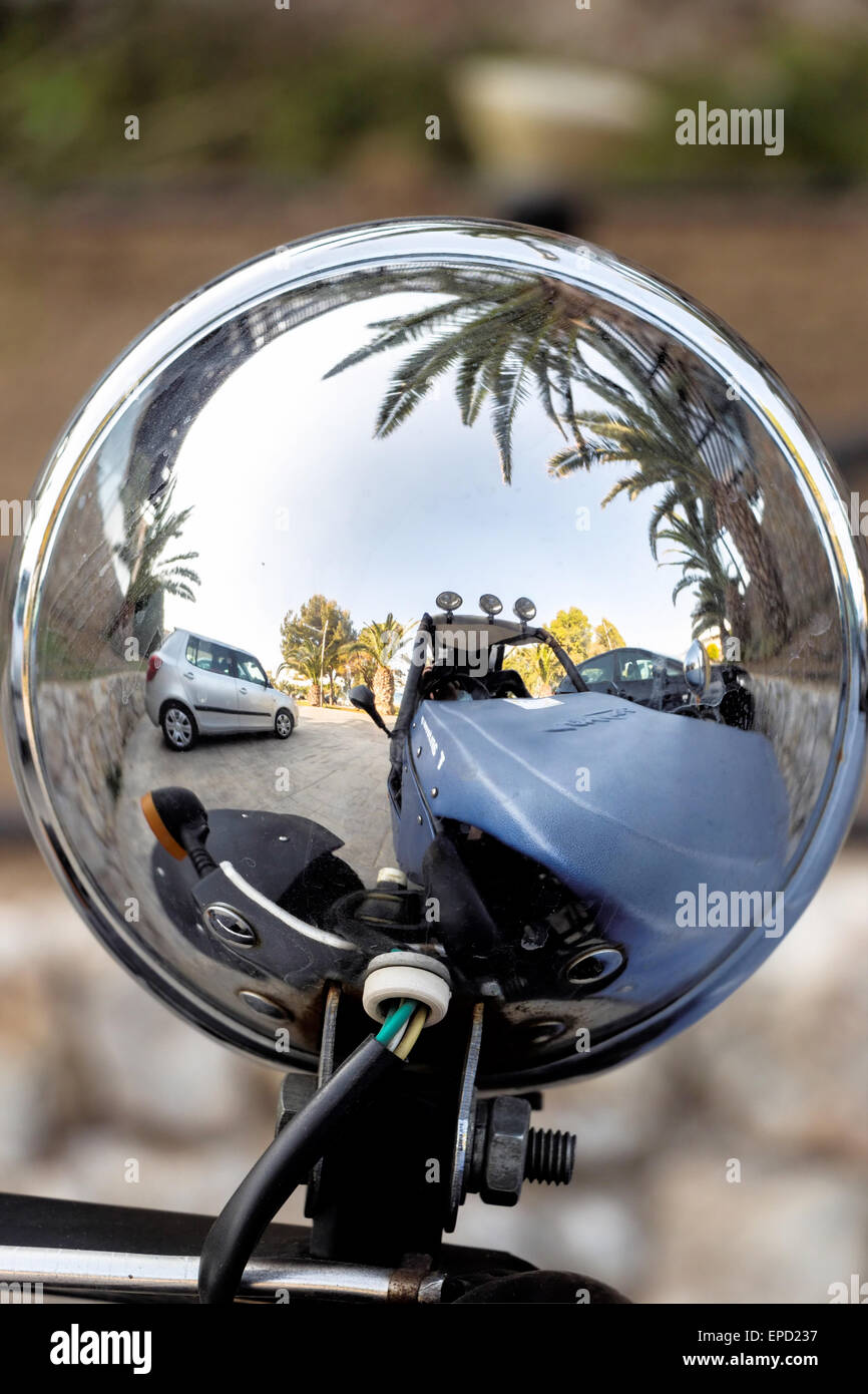Chrome Headlamp and Reflection Stock Photo - Alamy