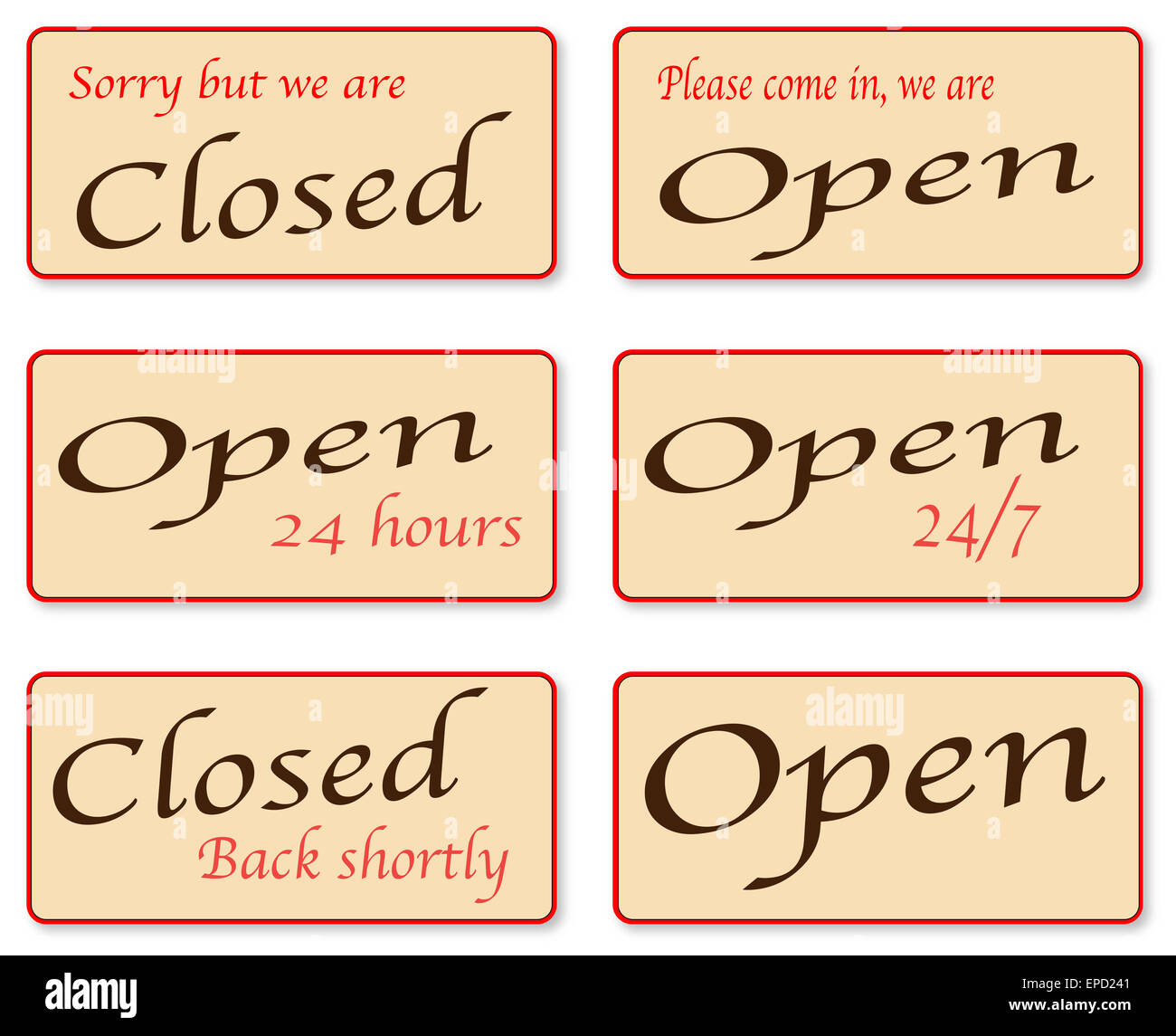 A set of open and closed signs Stock Photo - Alamy