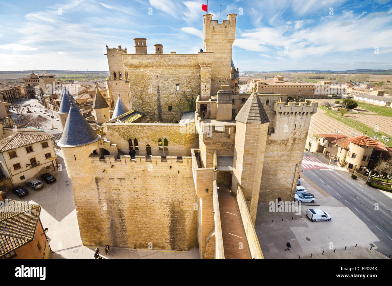Scenic view of the famous Olite castle, Navarra, Spain Stock Photo - Alamy