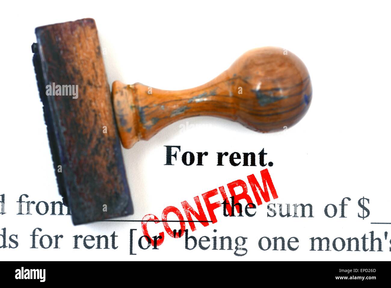 Rent confirmation Cut Out Stock Images & Pictures - Alamy