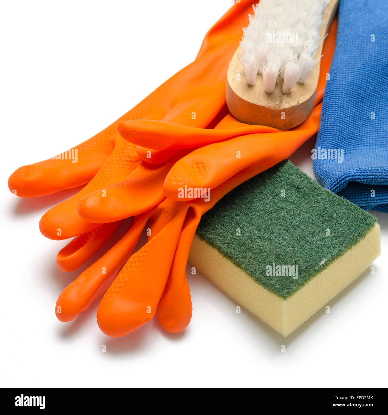 cleaning set on a white background Stock Photo - Alamy