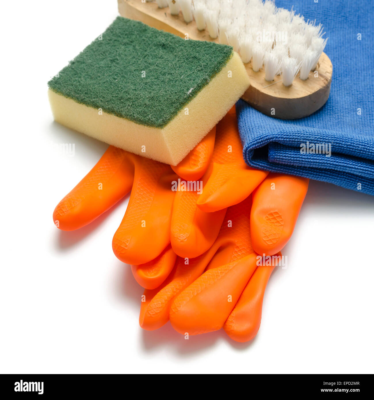 cleaning set on a white background Stock Photo - Alamy