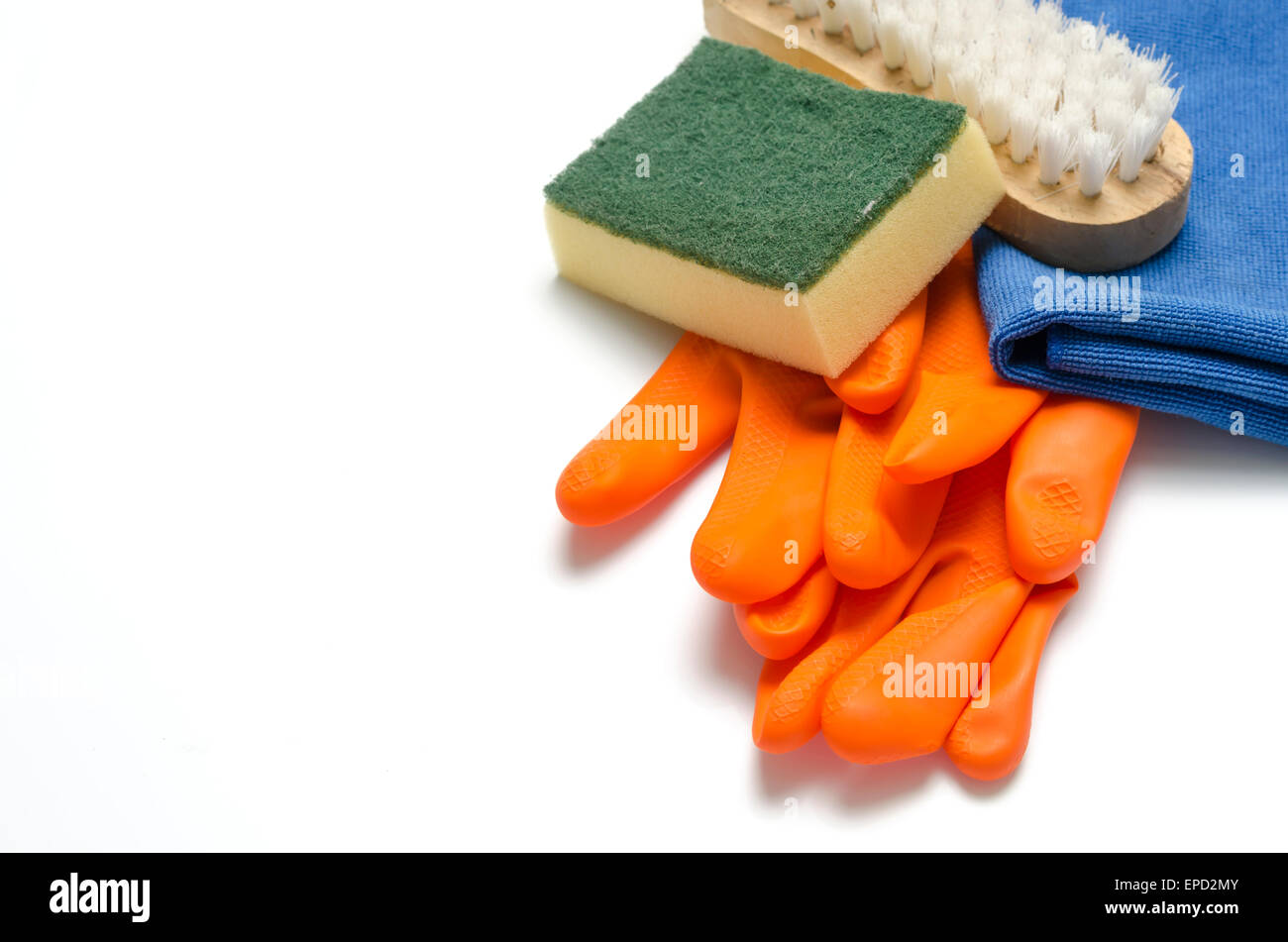 cleaning set on a white background Stock Photo - Alamy