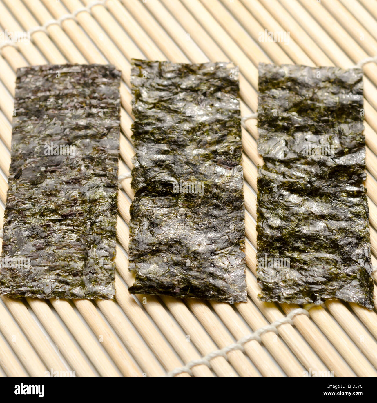 dried seaweed on mat Stock Photo - Alamy