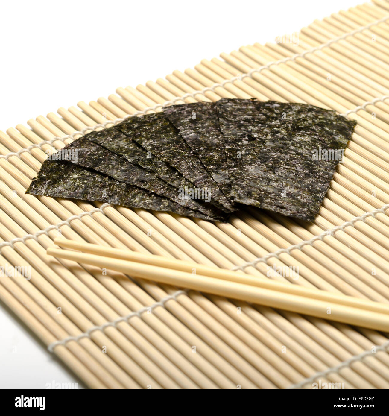 dried seaweed on mat Stock Photo - Alamy