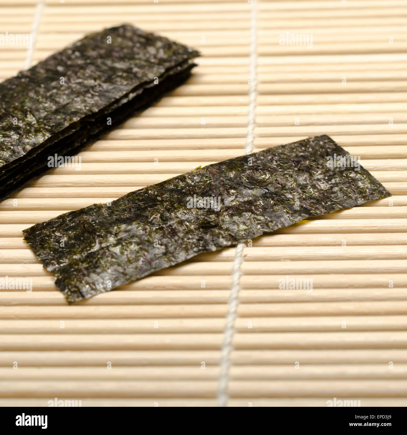 dried seaweed on mat Stock Photo - Alamy