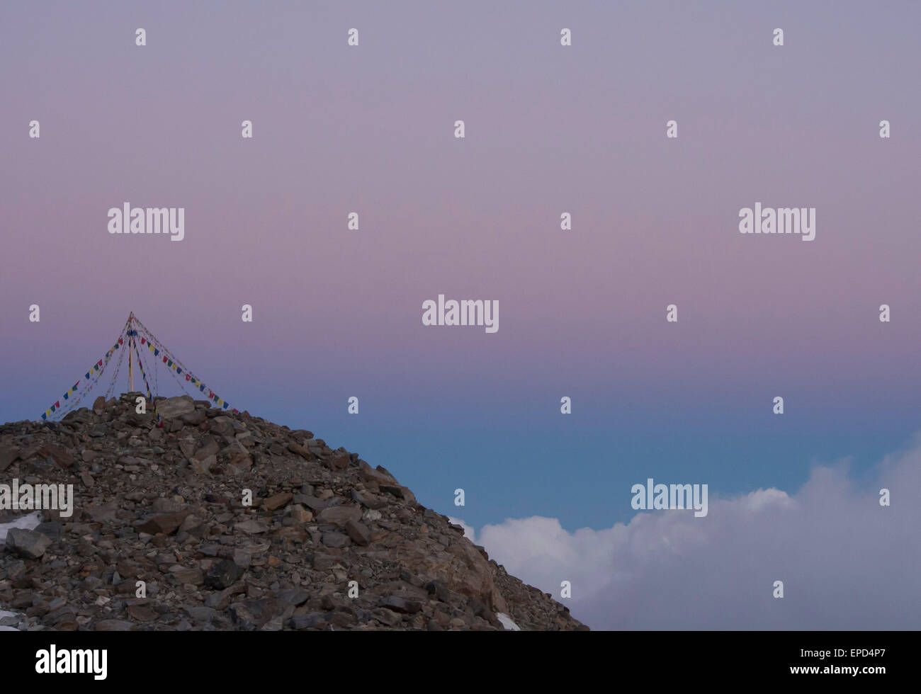 Colored flags, Monte Rosa, Alps, Italy Stock Photo - Alamy