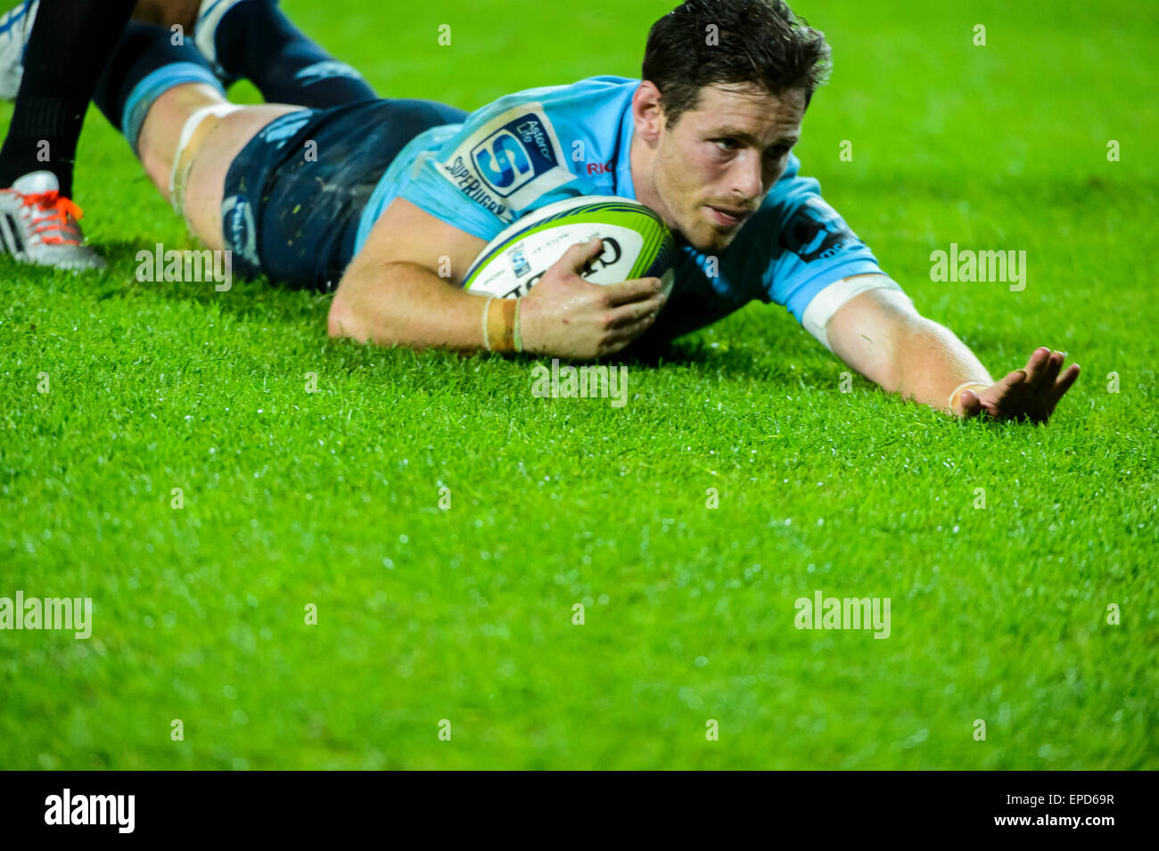Sydney, Australia. 16th May, 2015. Bernard Foley scores during the ...