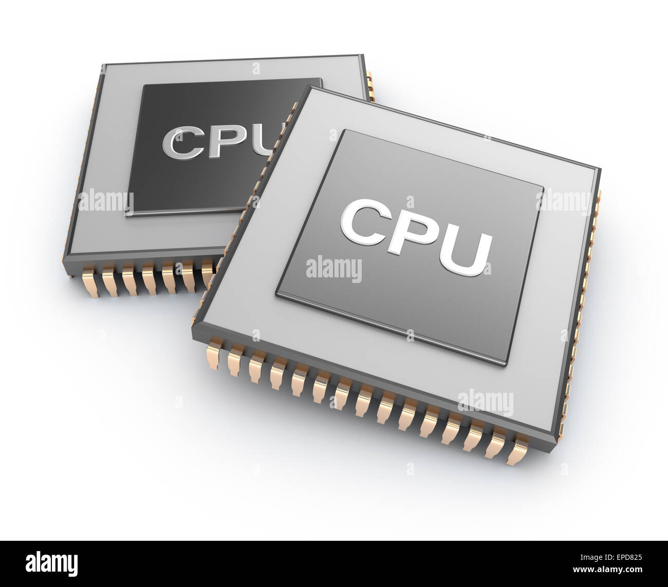Cpu chips over white background Stock Photo - Alamy