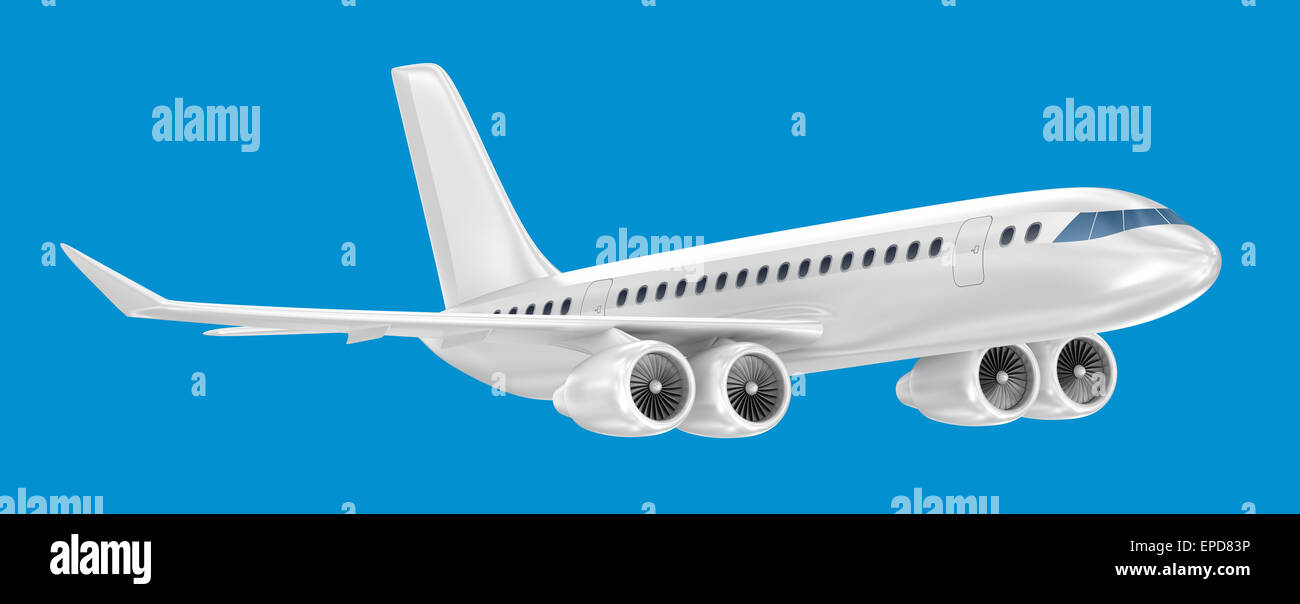Airplane isolated on blue. My Own Design Stock Photo - Alamy