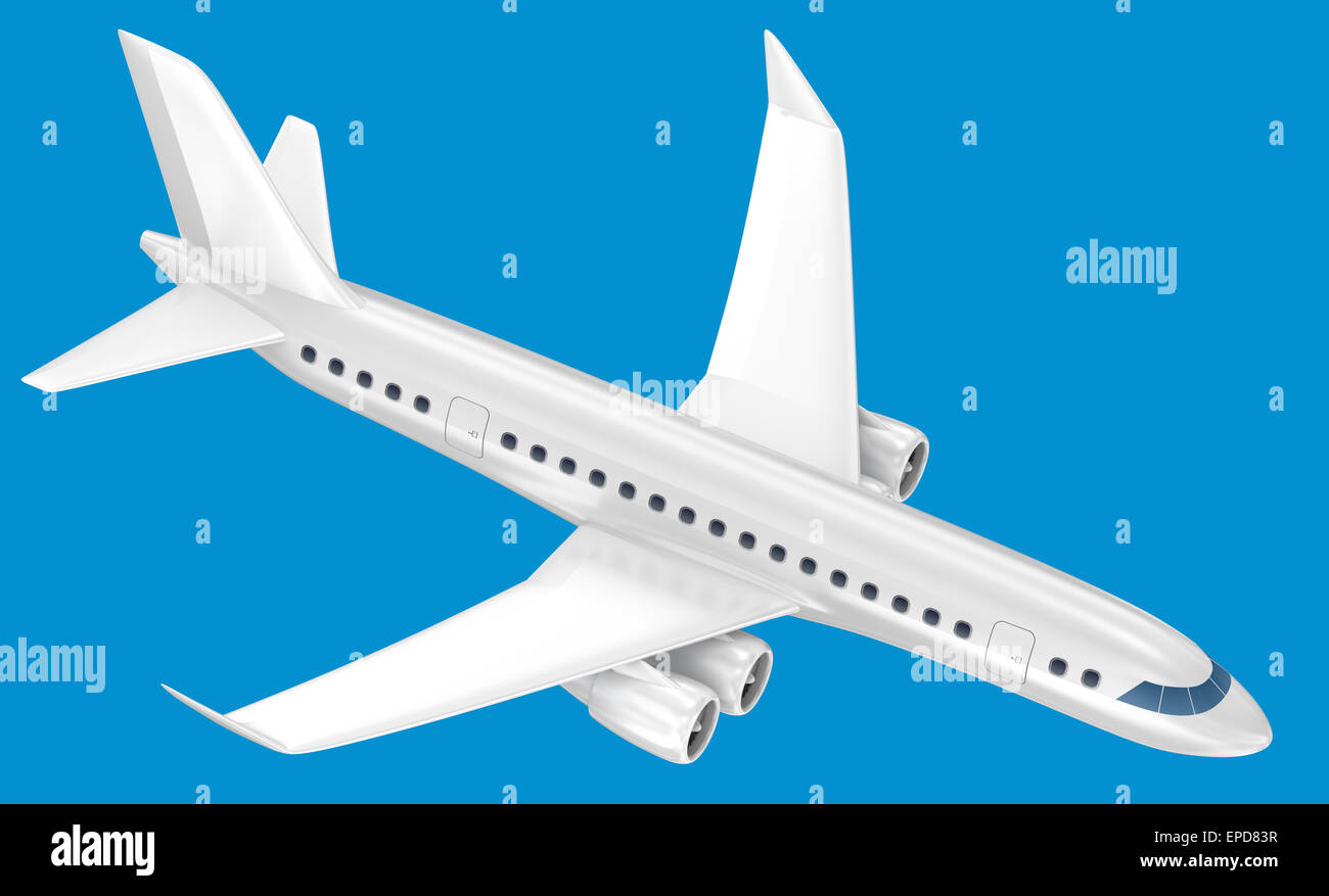 Airplane isolated on blue. My Own Design Stock Photo - Alamy