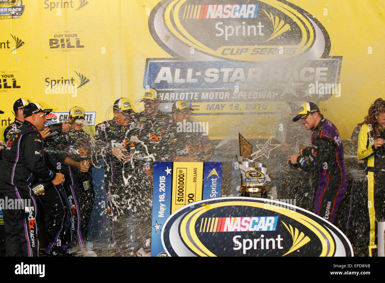 Concord, North Carolina, USA. 16th May, 2015. Denny Hamlin (11) wins ...