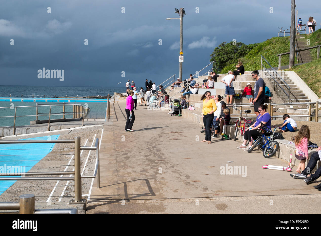 Dee why beach rockpool swim pool with locals enjoying a relaxing sunday ...