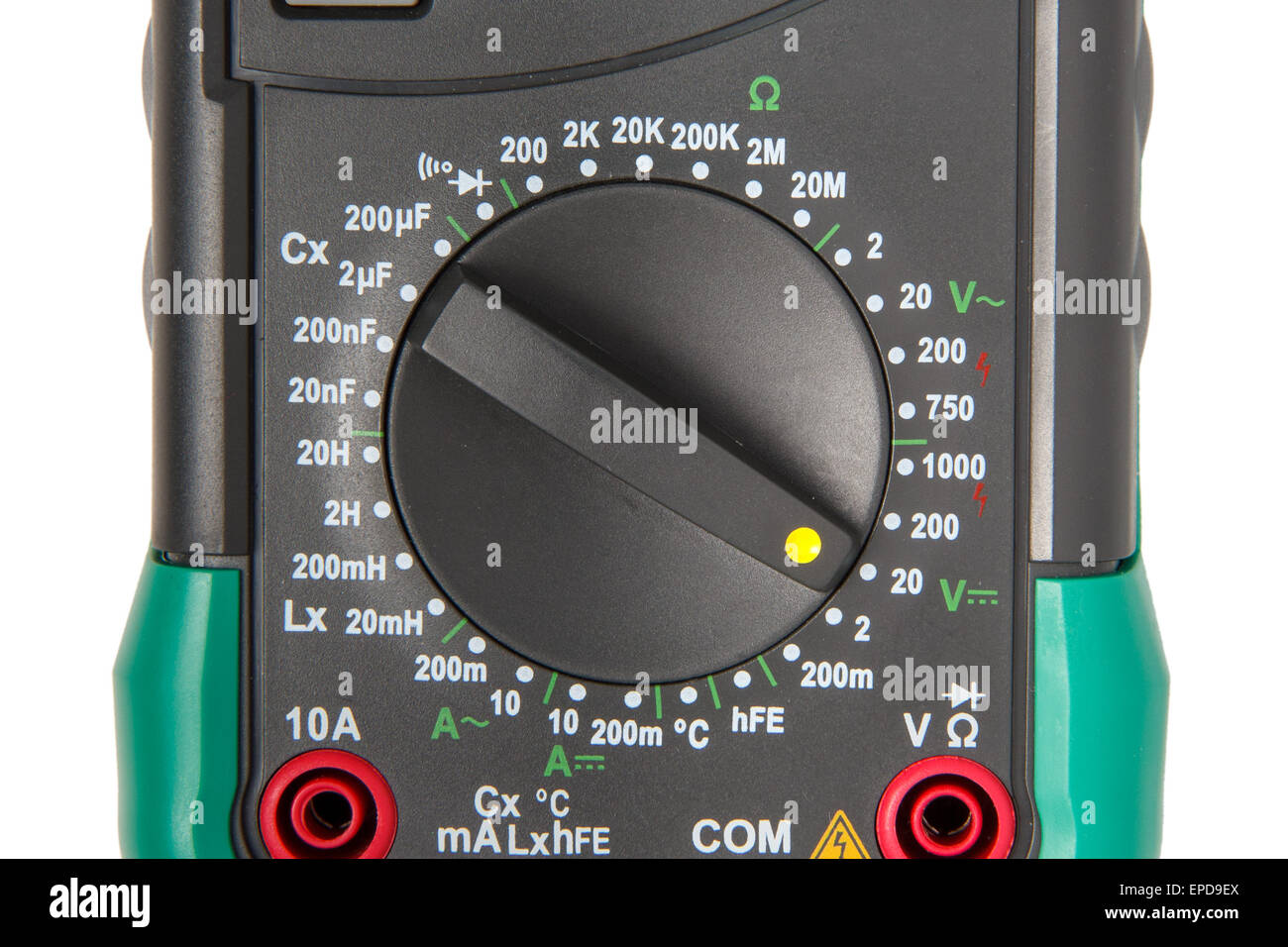 Digital multimeter selector top view isolated on white Stock Photo - Alamy