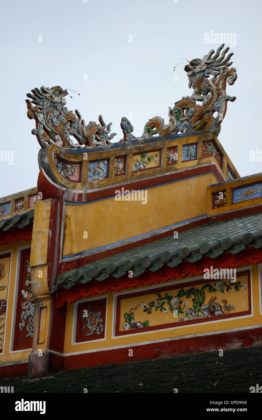 Architectural Detail at the Tomb and gardens of Tu Duc emperor in Hue ...