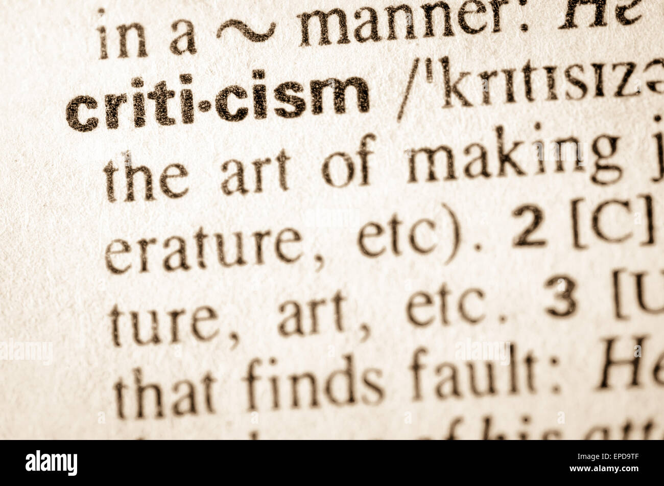 Definition of word criticism in dictionary Stock Photo - Alamy Definition of word criticism in dictionary Stock Photo - Alamy